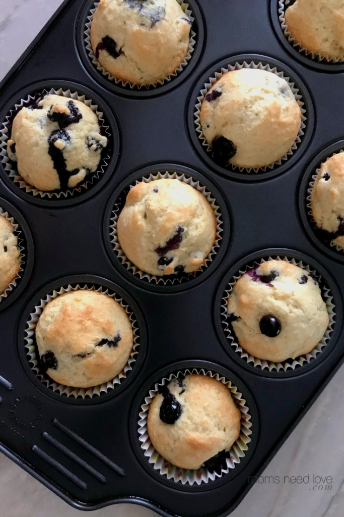 Sweet Quick-Bread (Blueberry) Muffins - Rooms Need Love